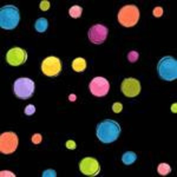 Loralie Designs Dream Dots Black Fabric is a Fun Whimsical | Etsy