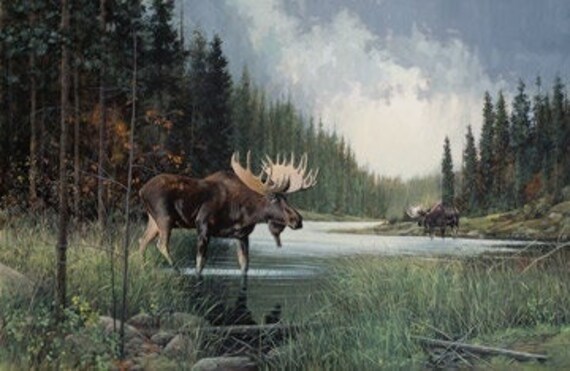 Moose Lake Earth Fabric Panel by Northcott 73 - Etsy