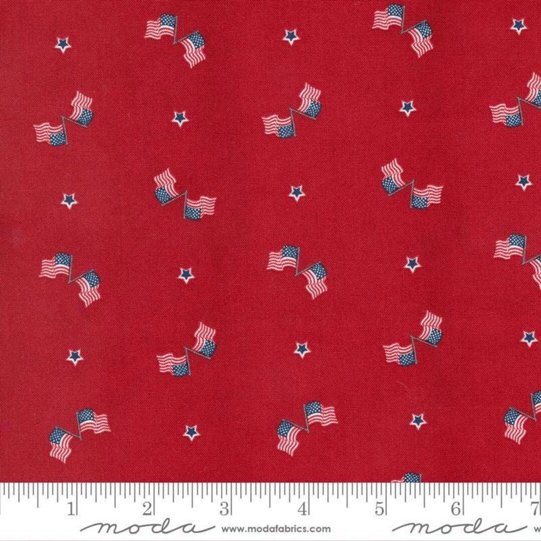 American Gatherings II Flag Red Fabric by Primitive Gatherings for Moda ...