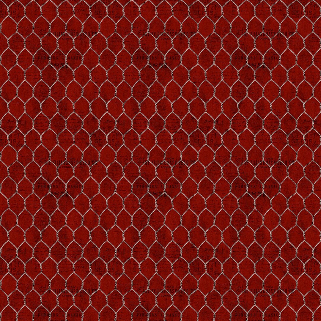 Garden Gate Red Chicken Wire Fabric by Wilmington Fabric 39815 399 this ...