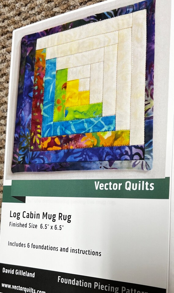 Log Cabin Mug Rug Pattern and 6 Foundations for Vector Quilts - Etsy
