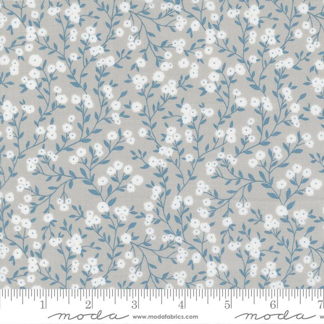 Old Glory Silver Floral Fabric by Lella Boutique for Moda Fabric 5201 ...