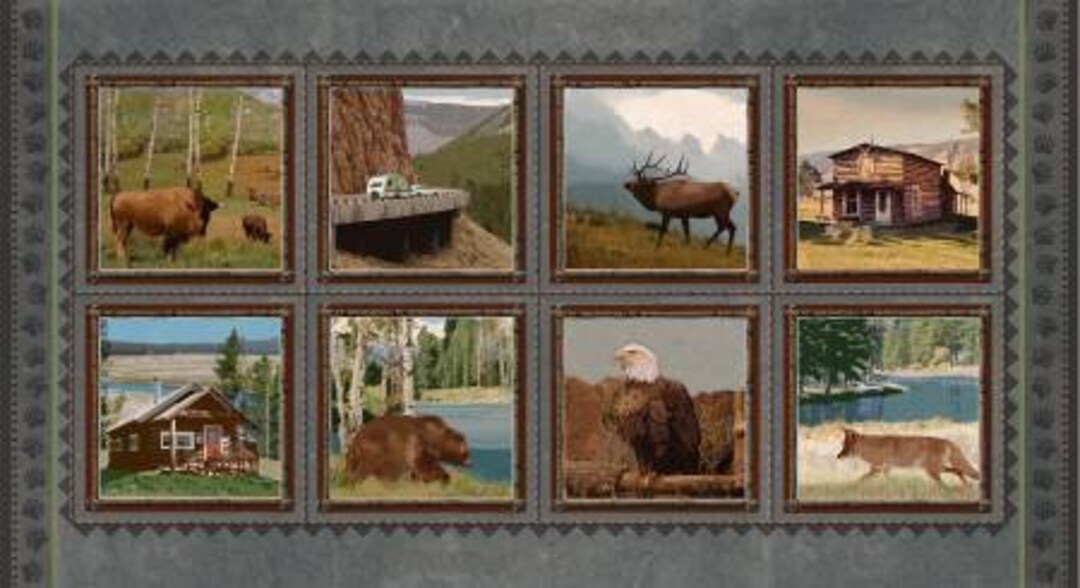 Yellowstone Fabric Panel by Jan Shade for Henry Glass Measures 42" X 24 ...