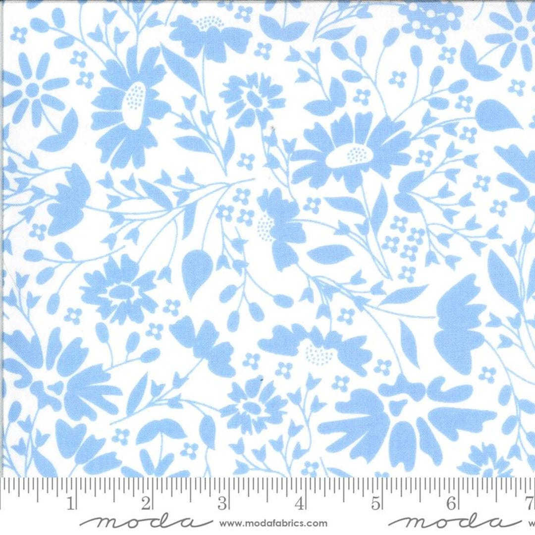 Spring Brook Bluebonnet Blue Floral Fabric by Cory Yoder for Moda ...