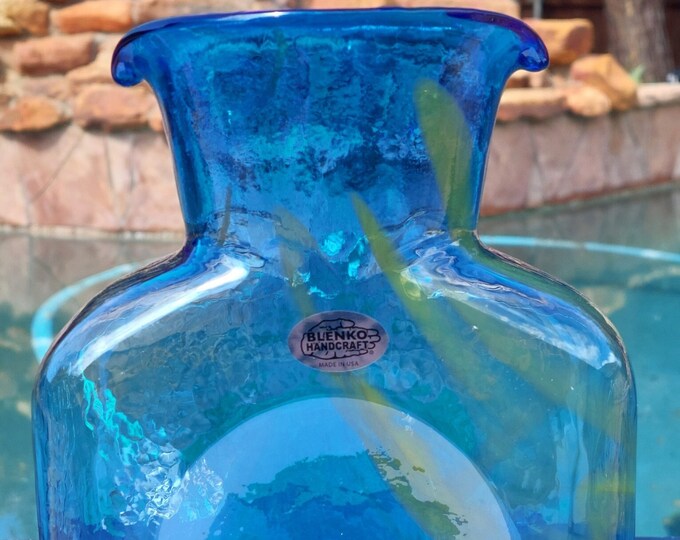 BLENKO Special Edition STARRY NIGHT Art Glass Water Bottle Large 8 ...