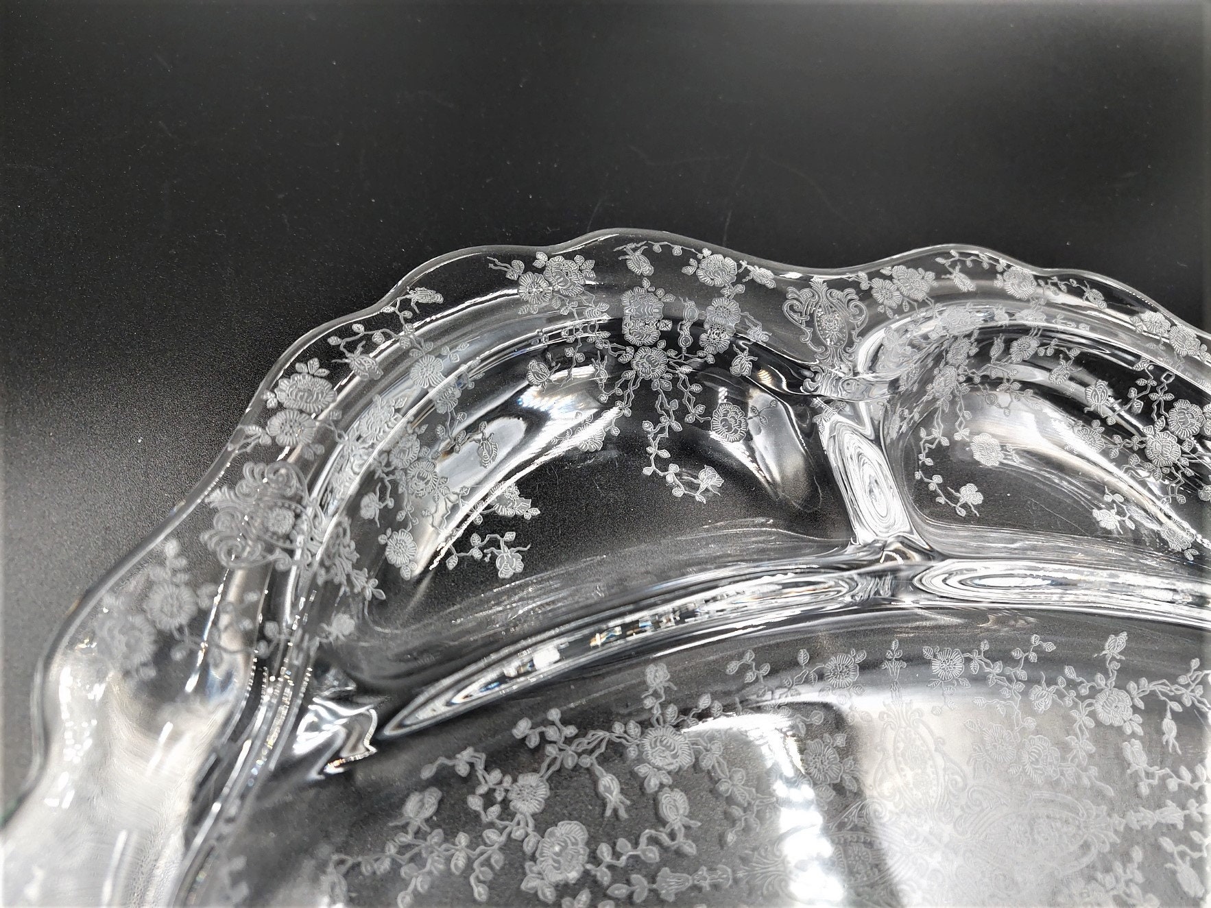 Vintage CAMBRIDGE ROSE POINT Elegant Era Etched Crystal Glass | Etsy