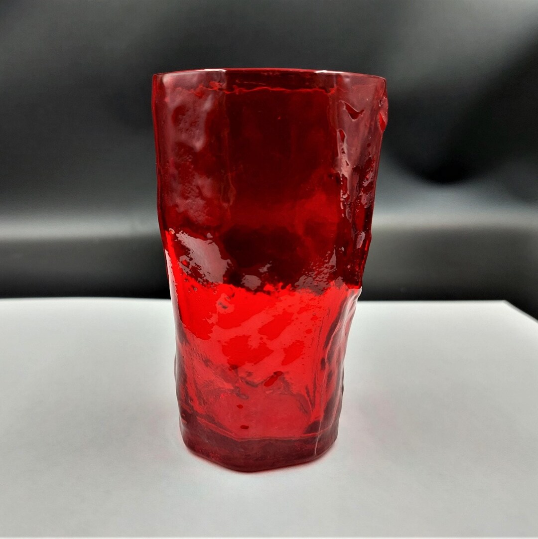 Vintage MORGANTOWN CRINKLE Ruby Red JUICE Glass Retro Glass Tumbler - Etsy
