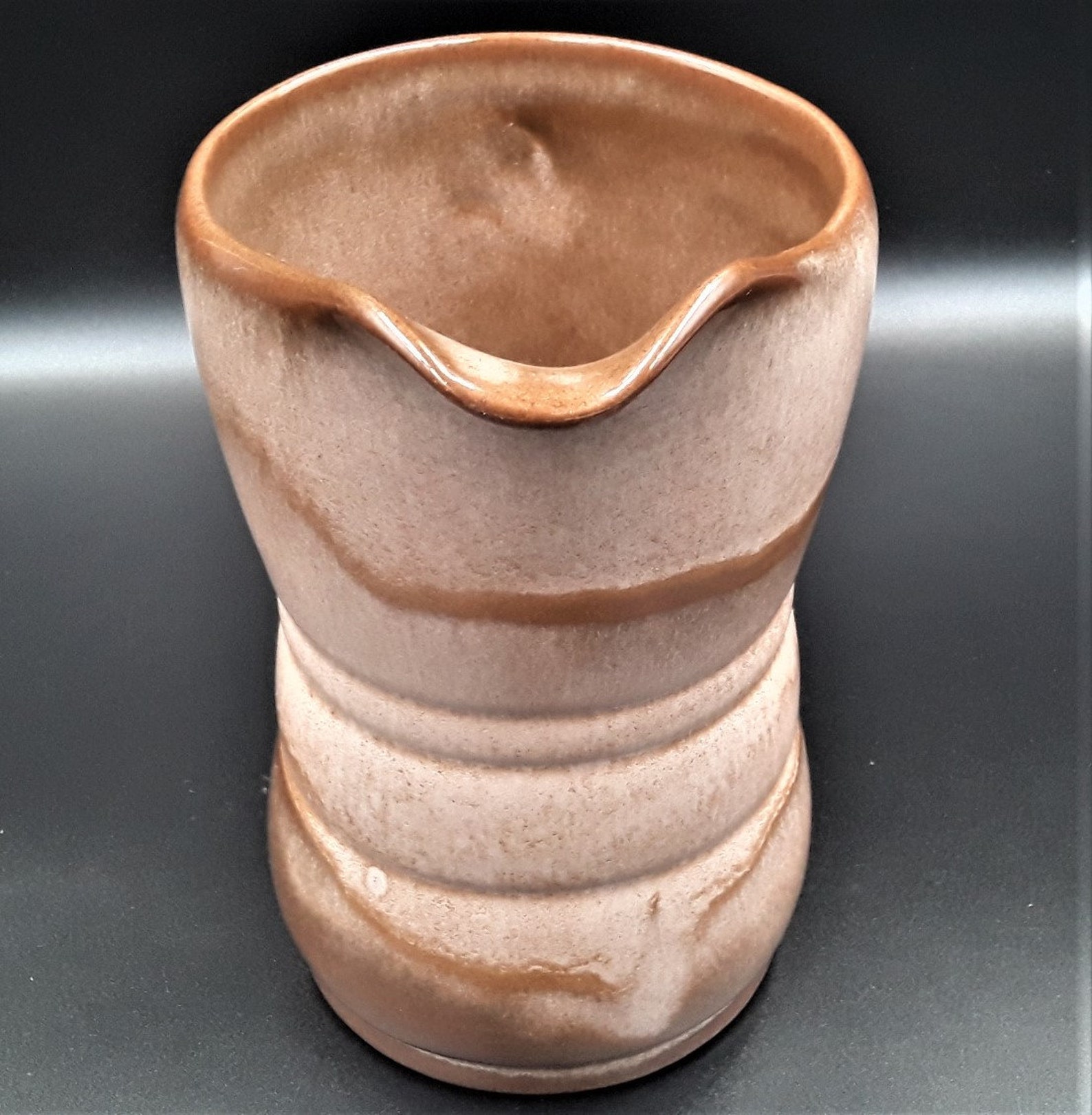 Vintage FRANKOMA Pottery Brown 3 Ring 26D MID CENTURY Satin - Etsy