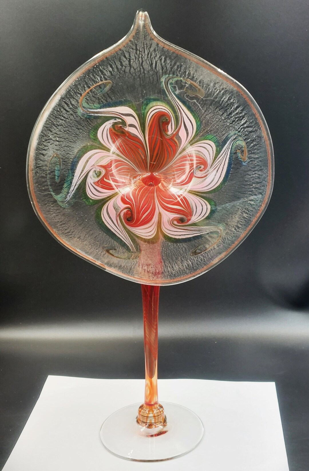 VANDERMARK Art Glass JIP Jack in the Pulpit Style Vase Statuette Signed ...