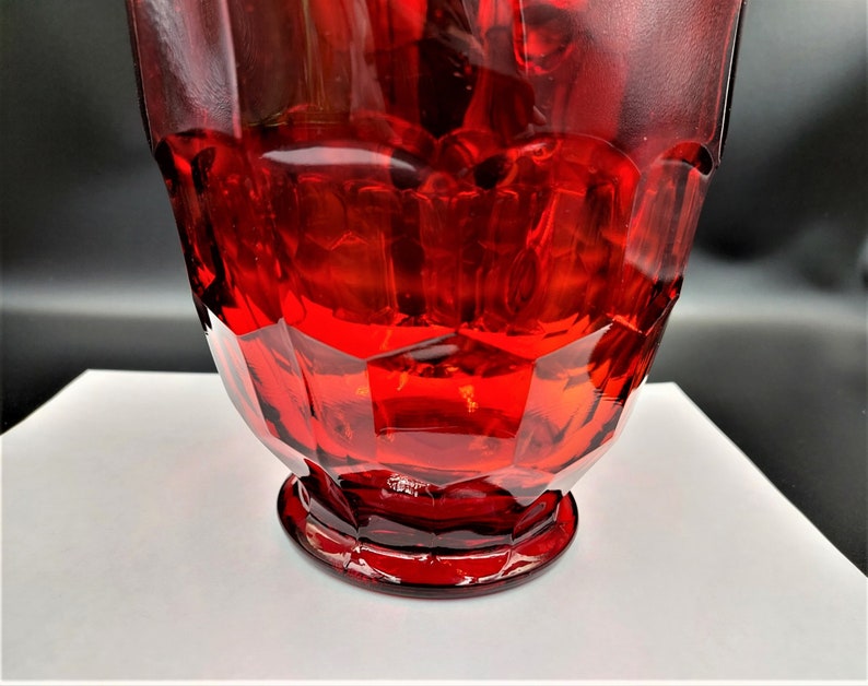 Vintage VIKING georgian Ruby Red Glass Large - Etsy
