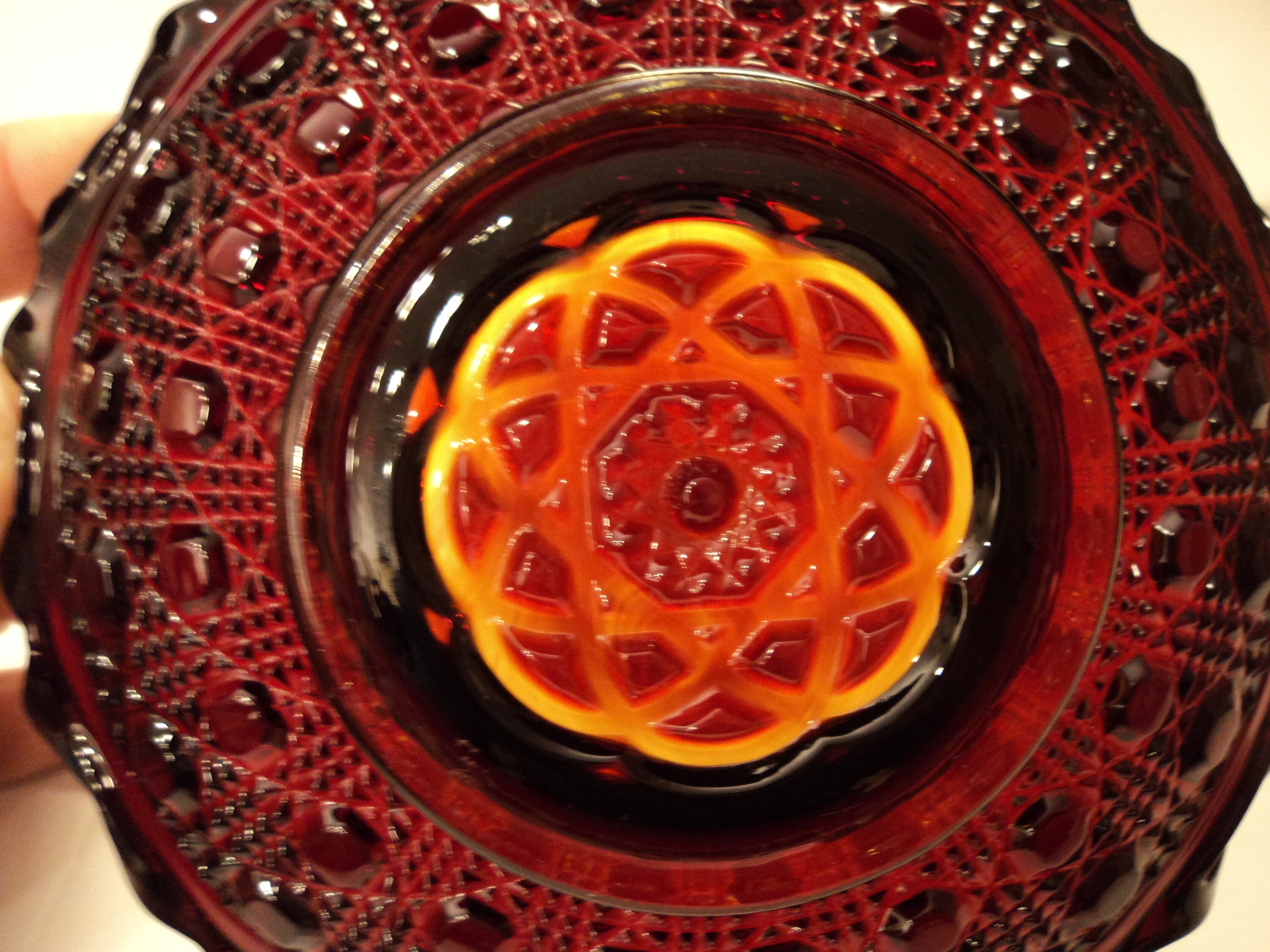 Vintage IMPERIAL Glass RUBY RED Amberina Katy Lace Edge - Etsy