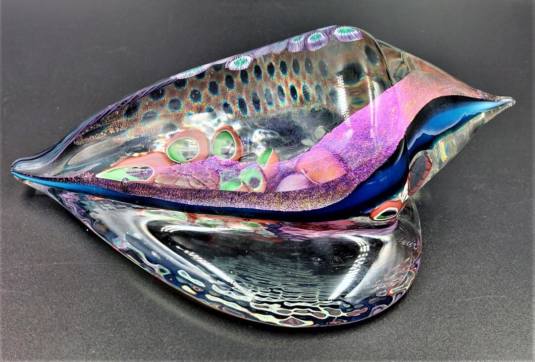 Amazing JAMES NOWAK Dichroic CONCH Shell Art Glass Paperweight - Etsy