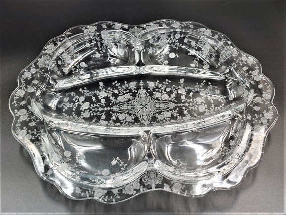 Vintage CAMBRIDGE ROSE POINT Elegant Era Etched Crystal Glass | Etsy