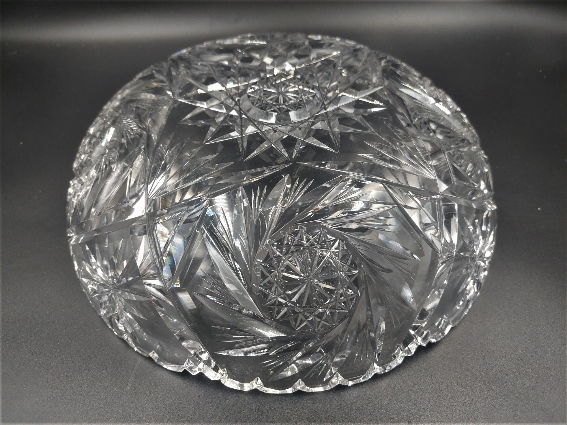 Vintage Wheel CUT Lead CRYSTAL Bowl 10 ELEGANT Sawtooth - Etsy