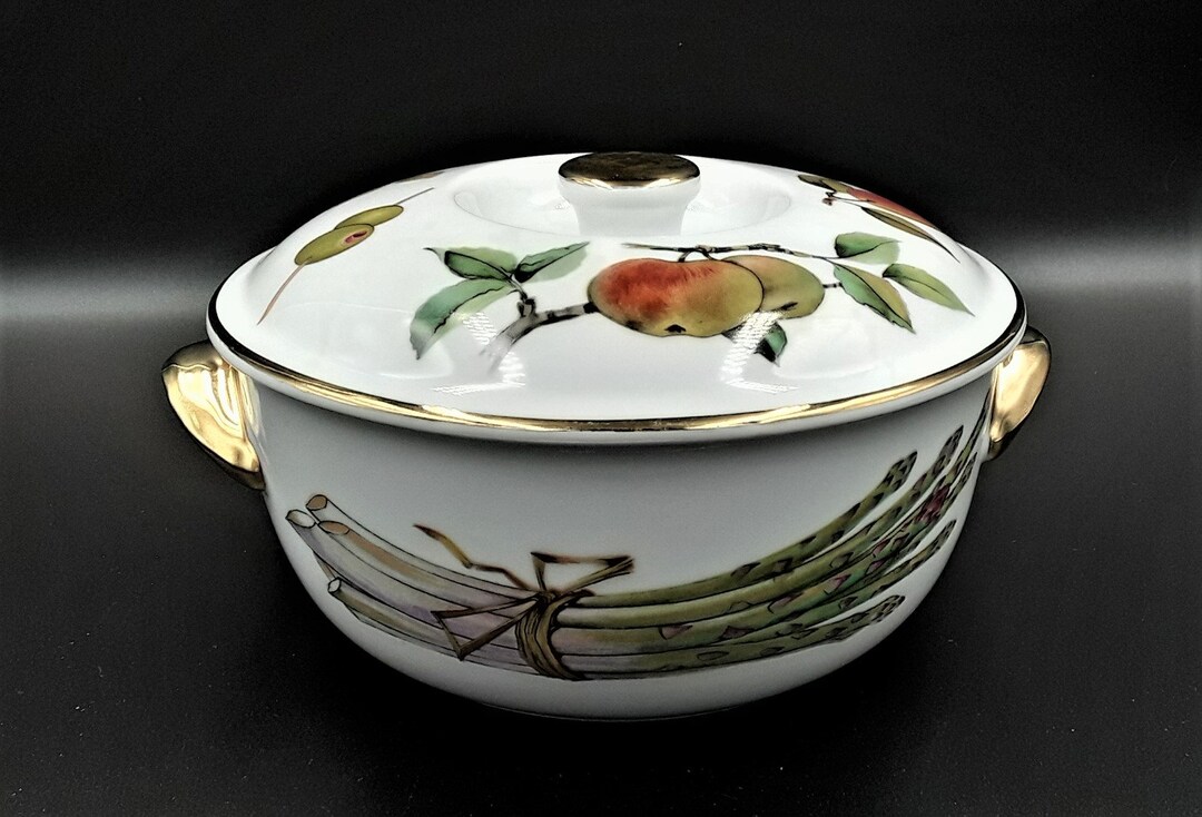 Vintage ROYAL WORCESTER EVESHAM Porcelain Covered Casserole Dish Made ...
