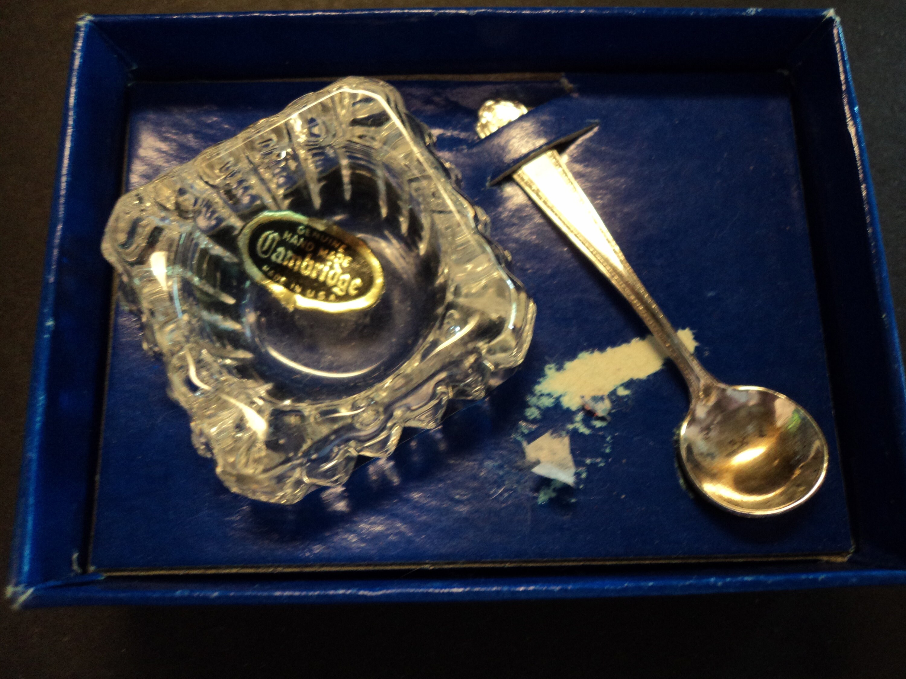 Vintage CAMBRIDGE Crystal Glass Open Salt Cellar & - Etsy