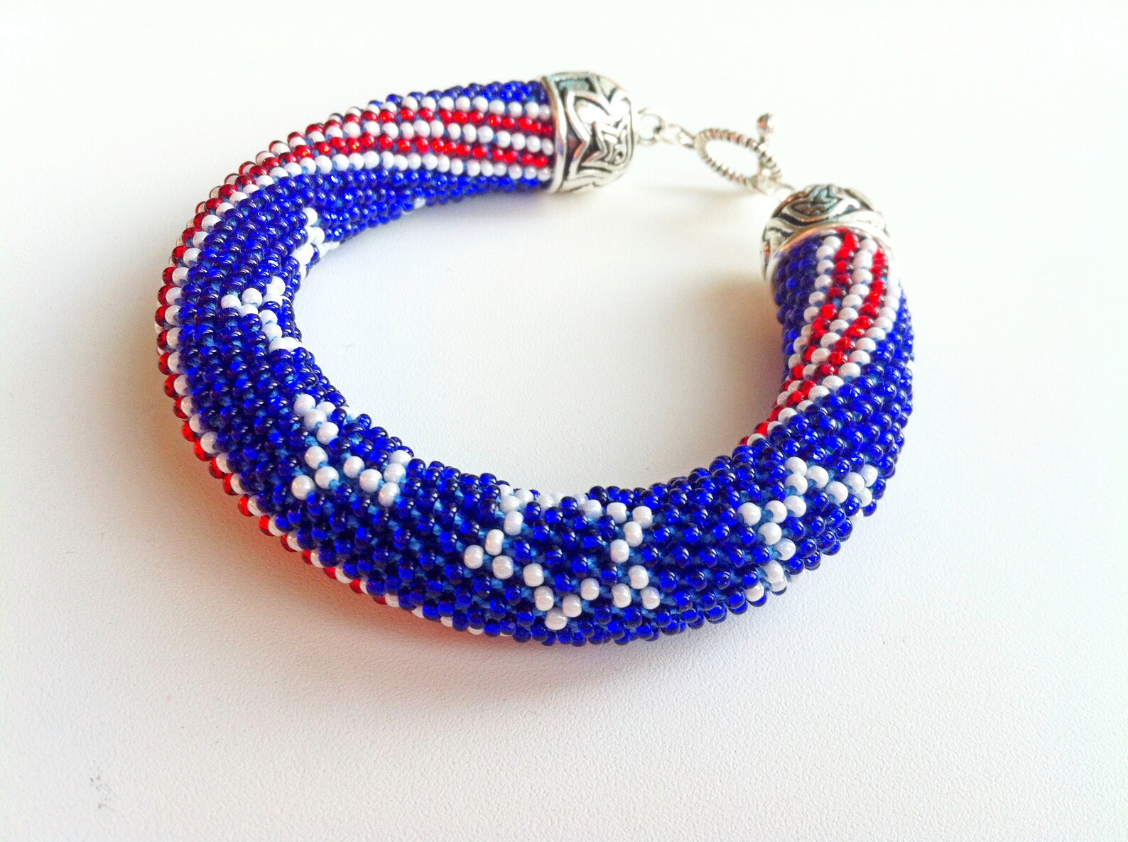 20 strands beaded kumihimo PDF pattern Stars and stripes | Etsy