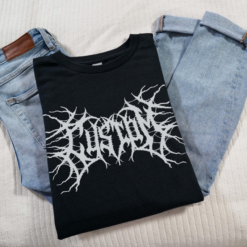 Metal Writing Tshirt - Etsy