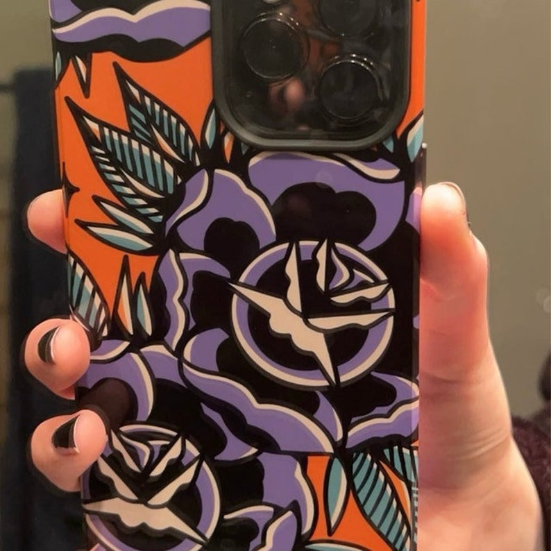 Purple Rose Tattoo Phone Case | Southwestern Aesthetic - Etsy