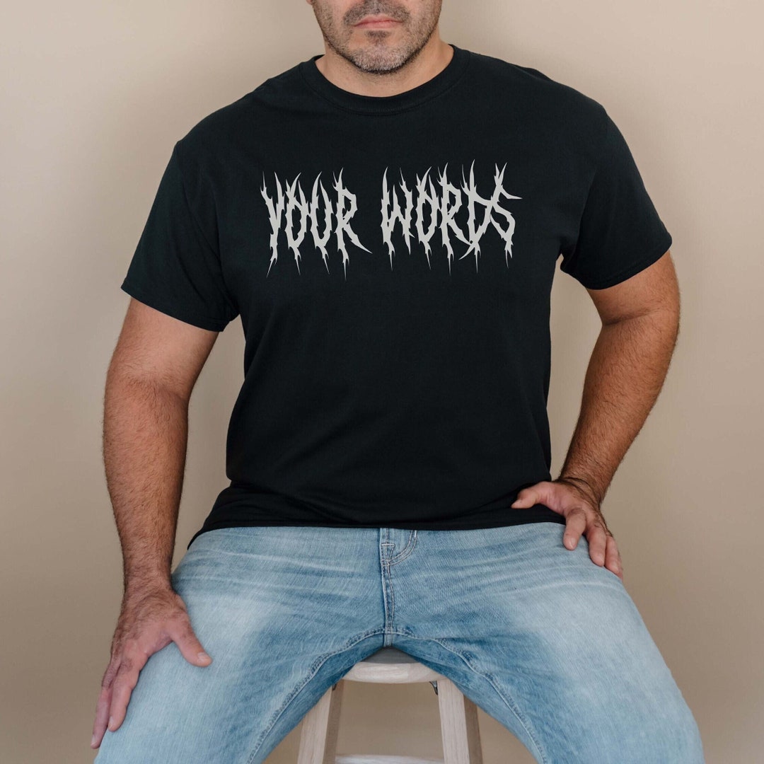 Custom Shirt With Heavy Metal Text | Unisex Group T-shirt Gifts for Men ...