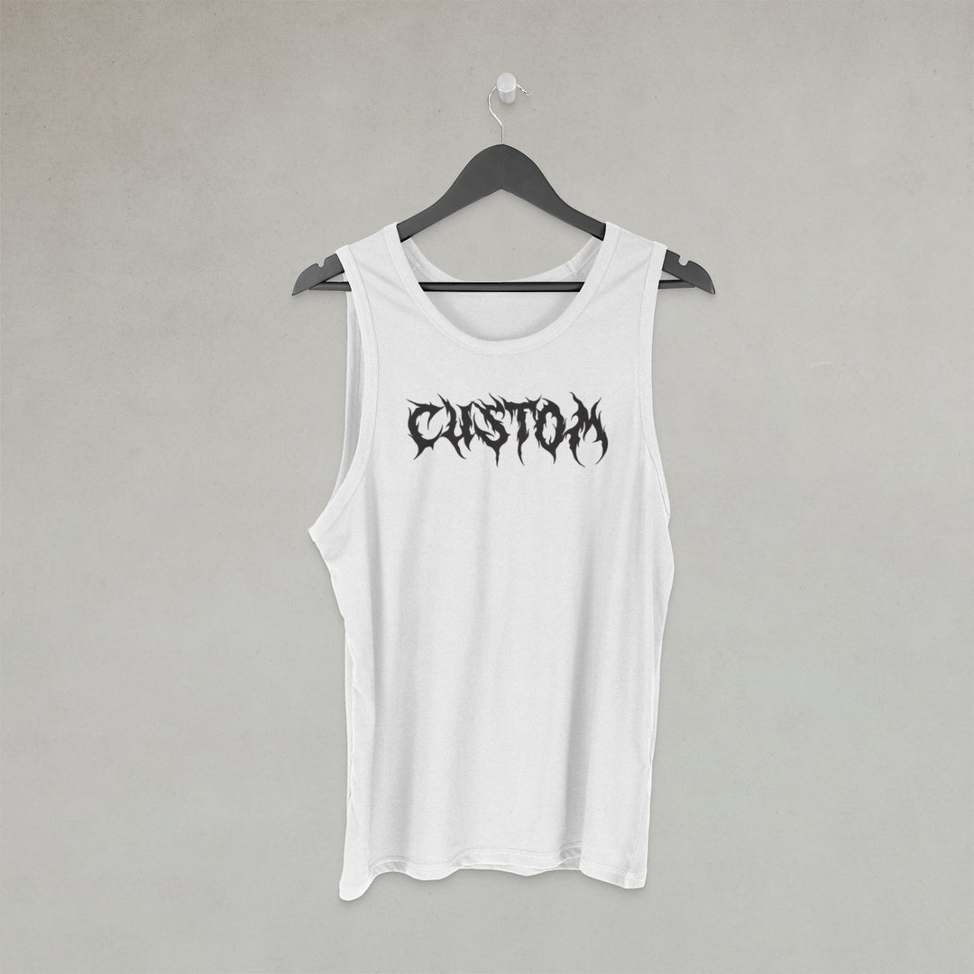 Custom Heavy Metal Tank Top With Gothic Font Customizable - Etsy