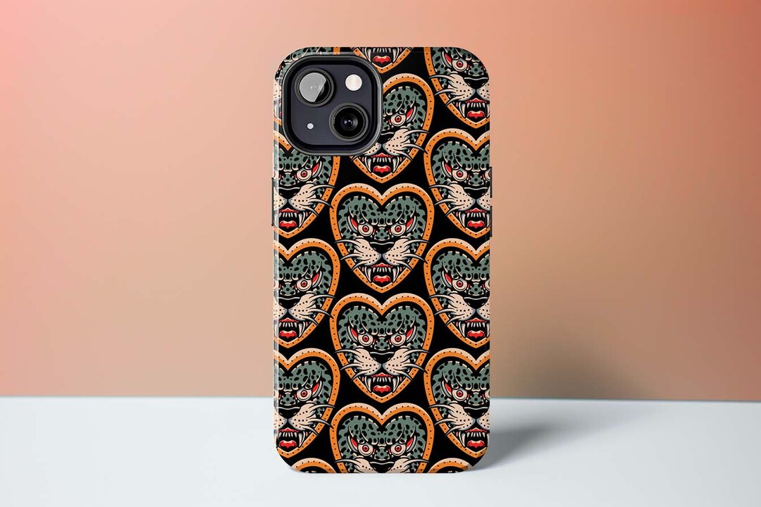 Tiger Heart Tattoo Flash Phone Case | Cool Gothic Phone Cases With ...