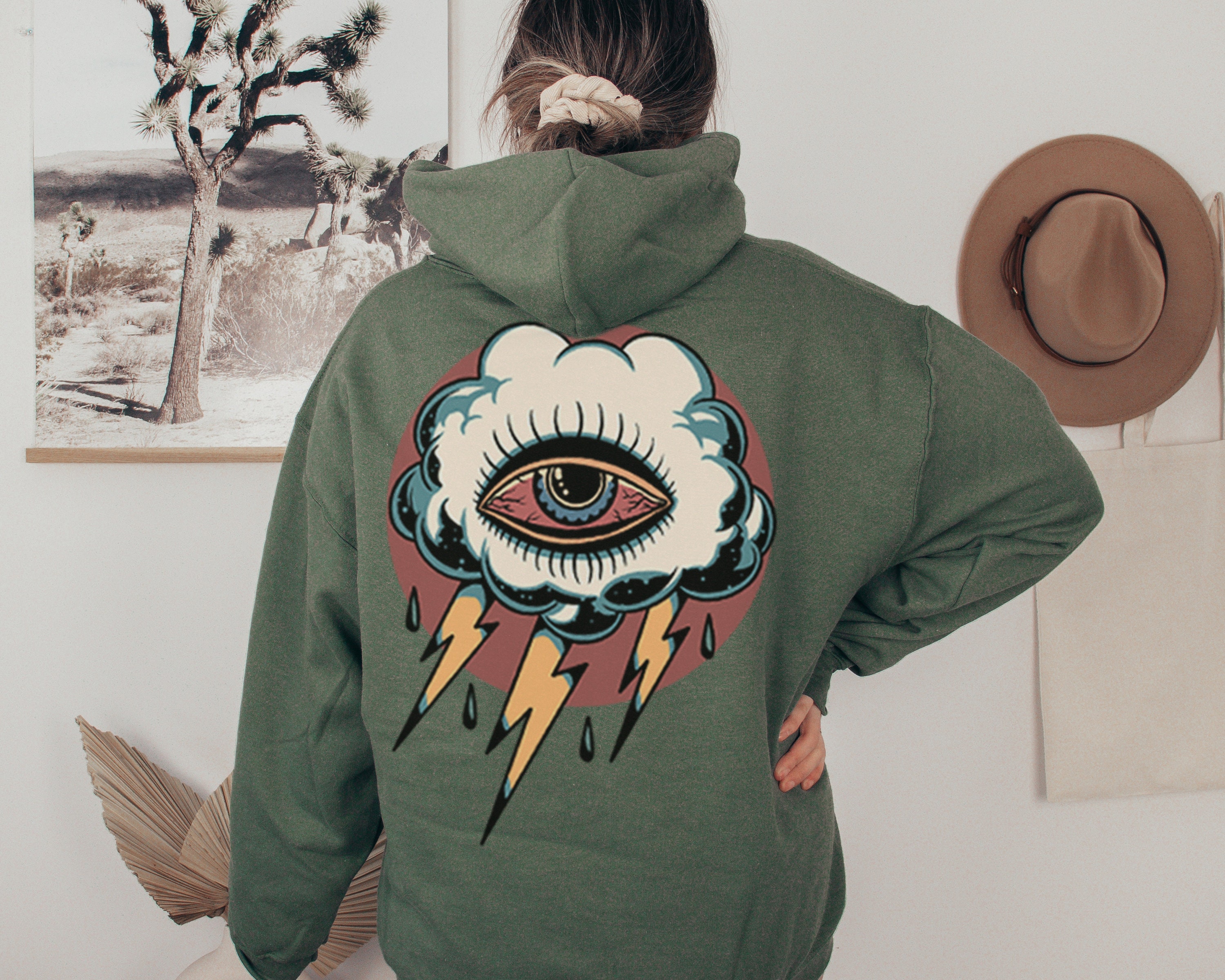 Eye Cloud Weirdcore Hoodie Gothic Y2K Grunge Tattoo Flash - Etsy Canada