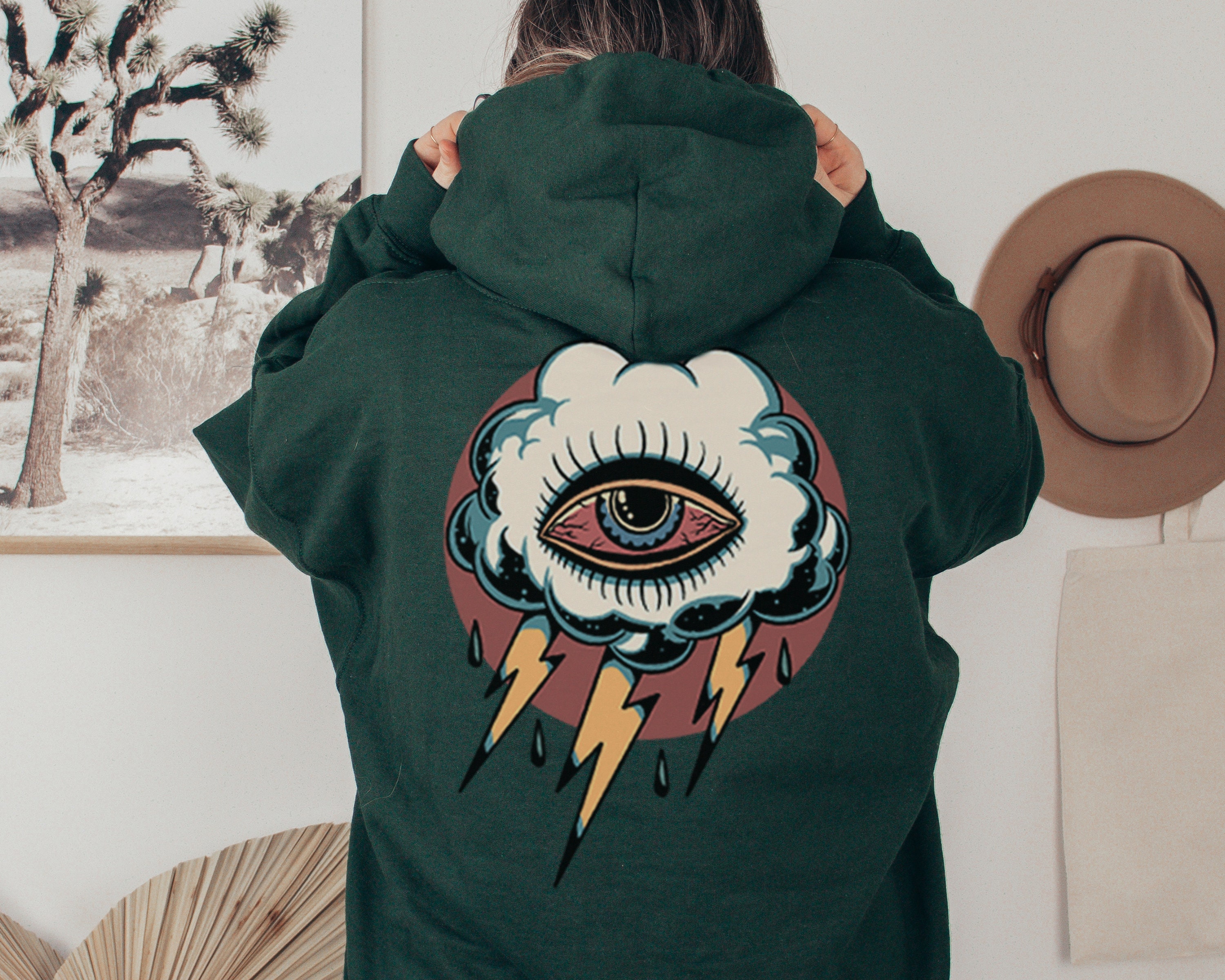 Eye Cloud Weirdcore Hoodie Gothic Y2K Grunge Tattoo Flash - Etsy Canada