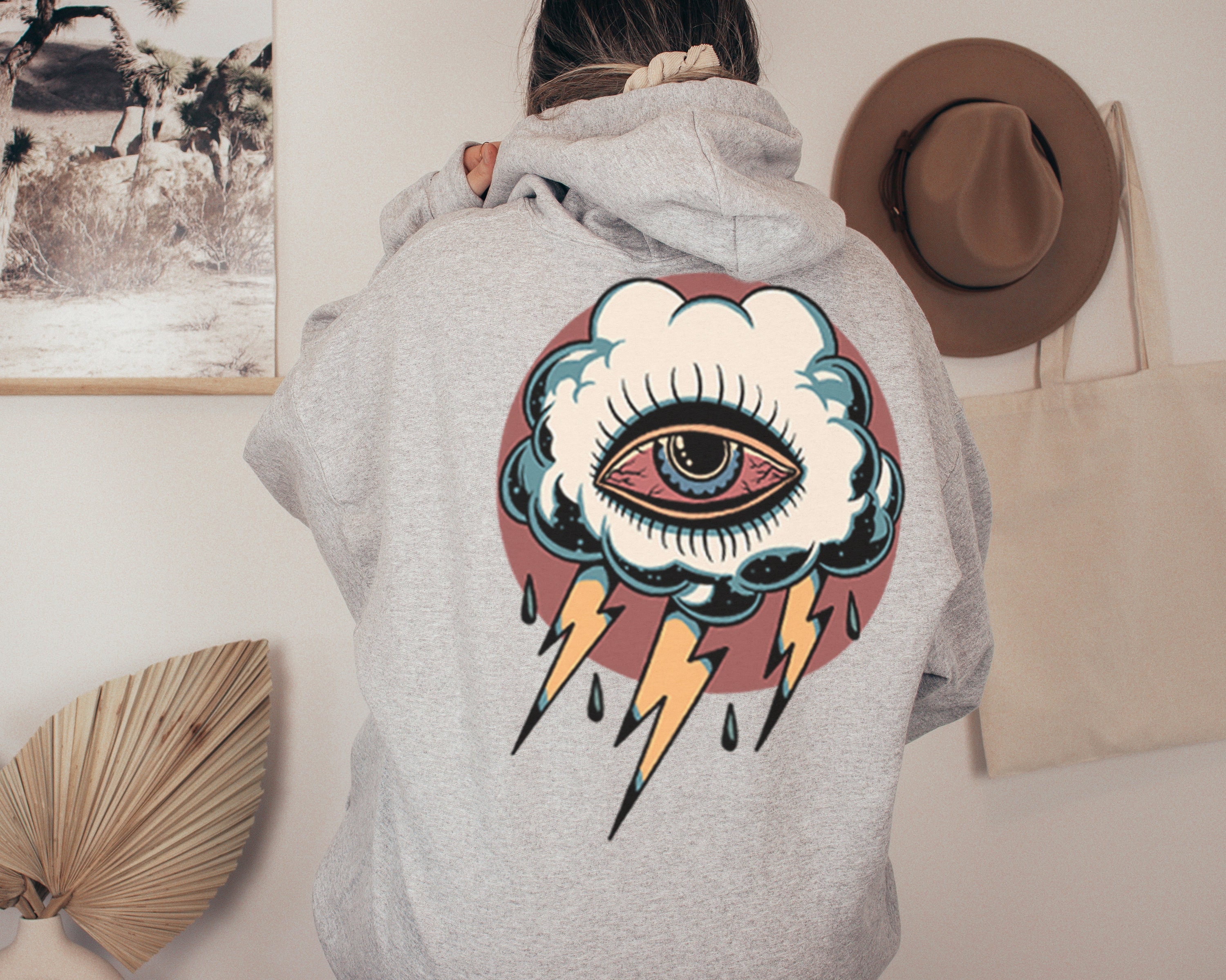 Eye Cloud Weirdcore Hoodie Gothic Y2K Grunge Tattoo Flash - Etsy Canada