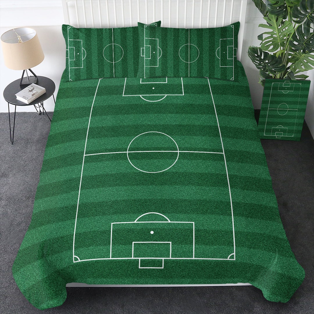 Soccer Field Duvet Cover Soccerball Grass Quilt Cover Bedding - Etsy