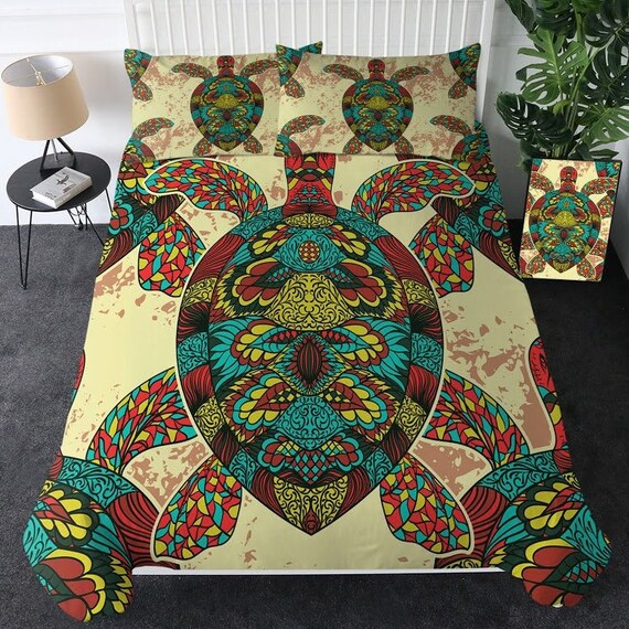 Sea Turtle Duvet Cover Bed Set Tortoise Quilt Cover Bedding - Etsy UK