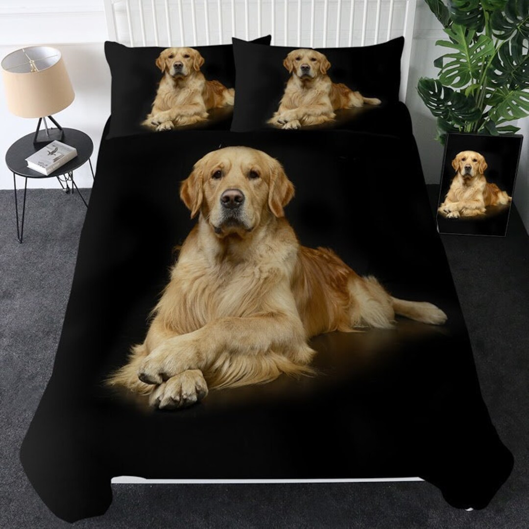 Golden Retriever Dog Duvet Cover Brown 3D Dog Quilt Cover - Etsy Australia