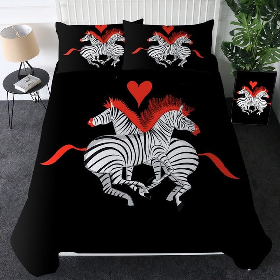 Red Zebra Print Bedding