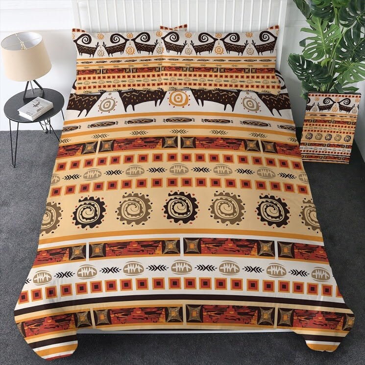 African Geometric Aztec Quilt Cover Bed Set African Aztec - Etsy UK