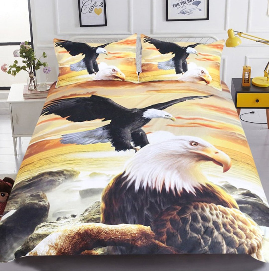 Eagle Duvet Cover 3D Sunset Senic Eagle Quilt Cover Bedding Set Animal ...