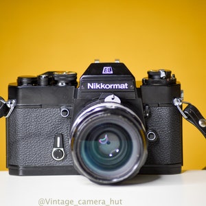 Nikkormat EL Black 35mm Film Camera With Nikkor O C Auto 35mm F/2 Lens ...