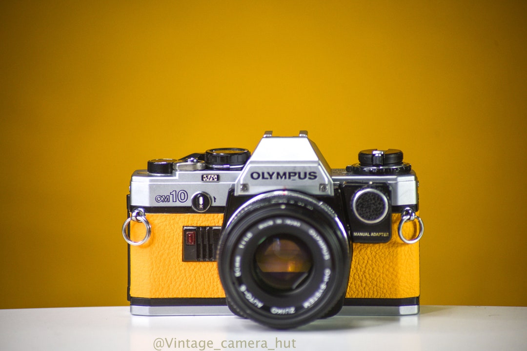Olympus OM10 Vintage Film Camera With 50mm F/1.8 Lens and Manual Adapter With New Leather Skin ...