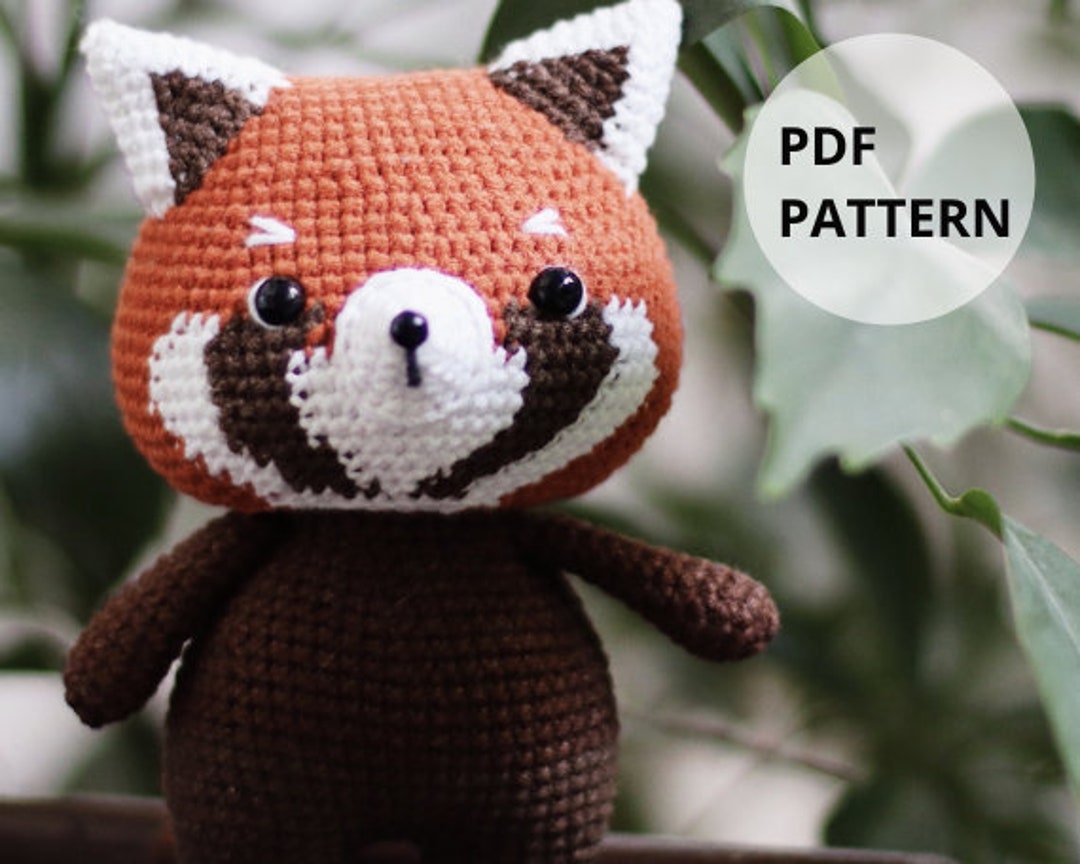 Crochet Little Red Panda Amigurumi Pattern - 17cm High - Perfect for ...