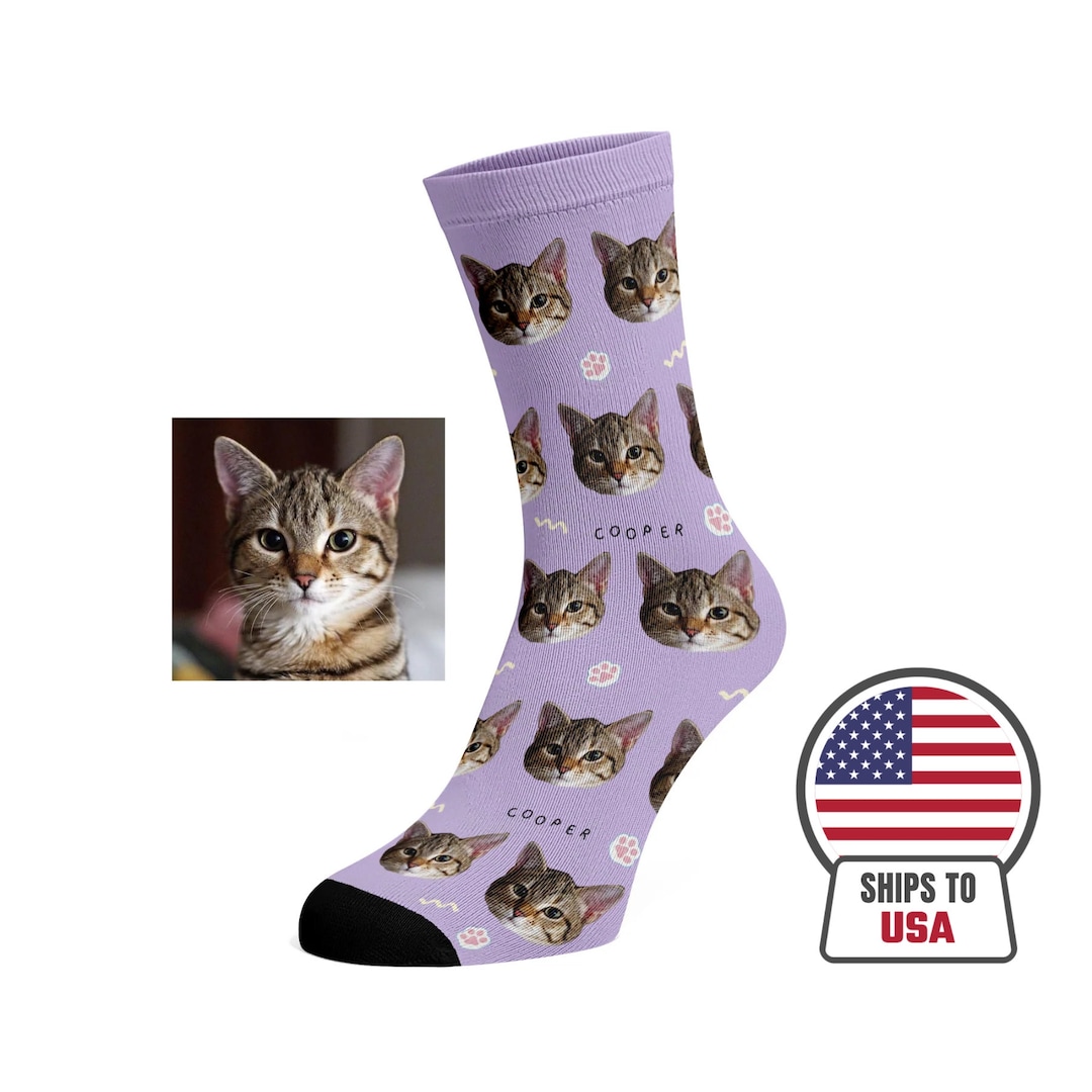 Custom Pet Socks (with Name) - Custom Photo Socks, Custom Socks ...