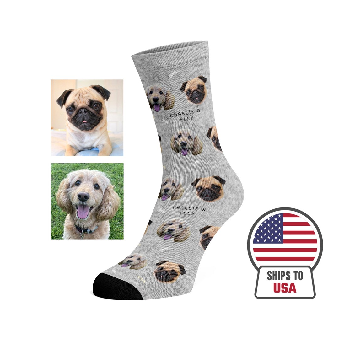 Custom Pet Socks 2 Faces Custom Photo Socks, Custom Socks, Personalise ...