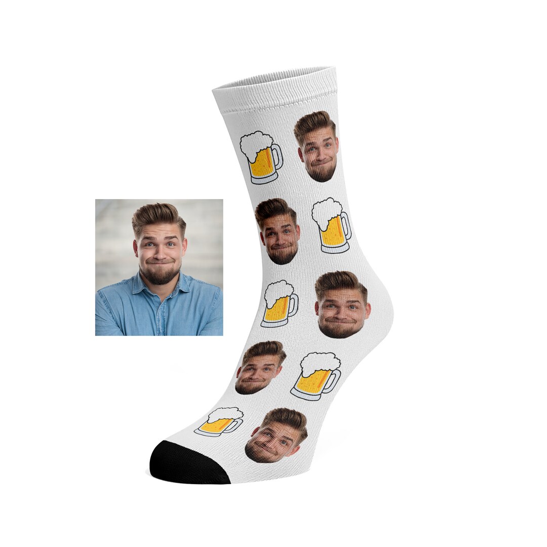 Custom Face Beer Socks Custom Photo Socks, Custom Socks, Personalise ...