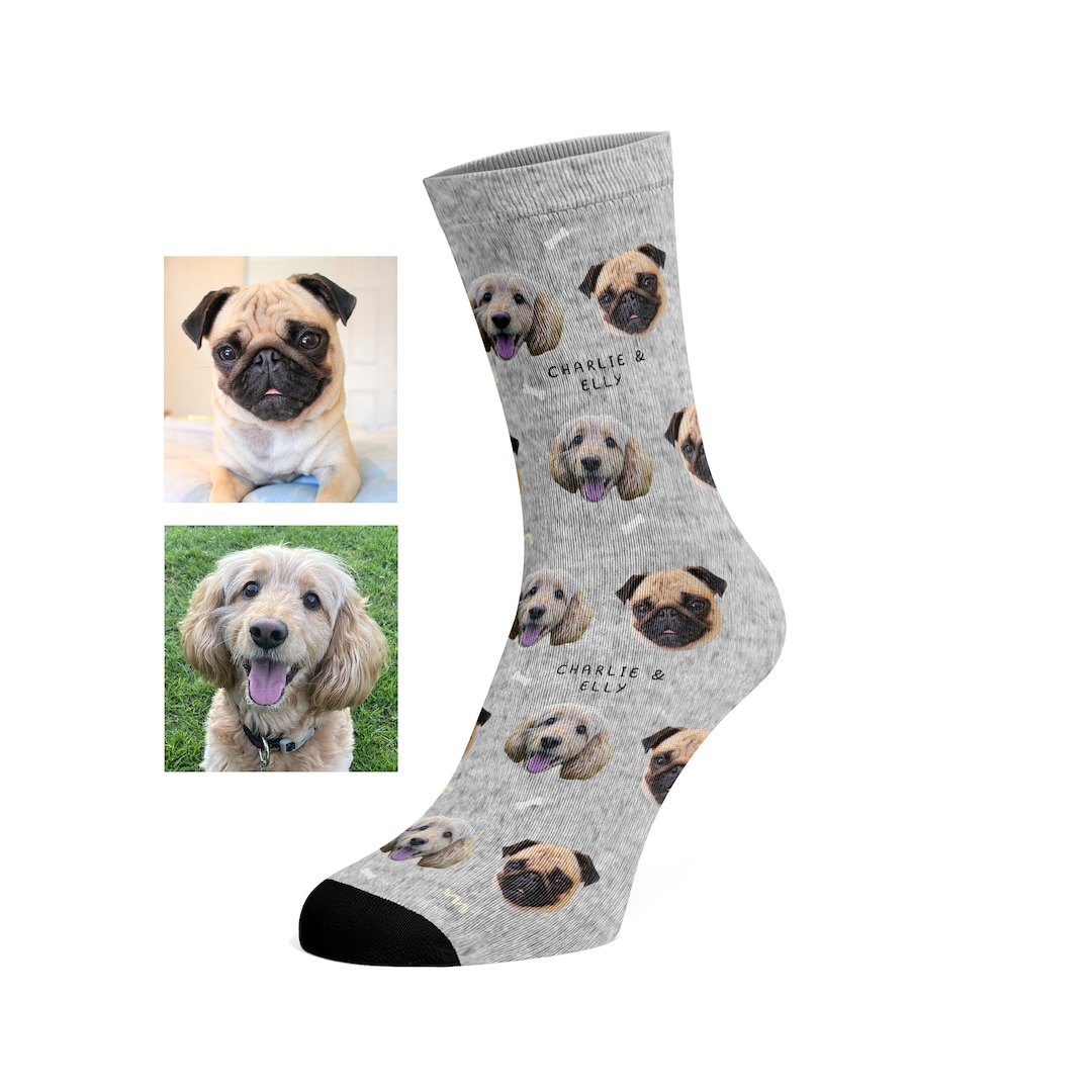 Custom Pet Socks (2 Faces) - Custom Photo Socks, Custom Socks ...