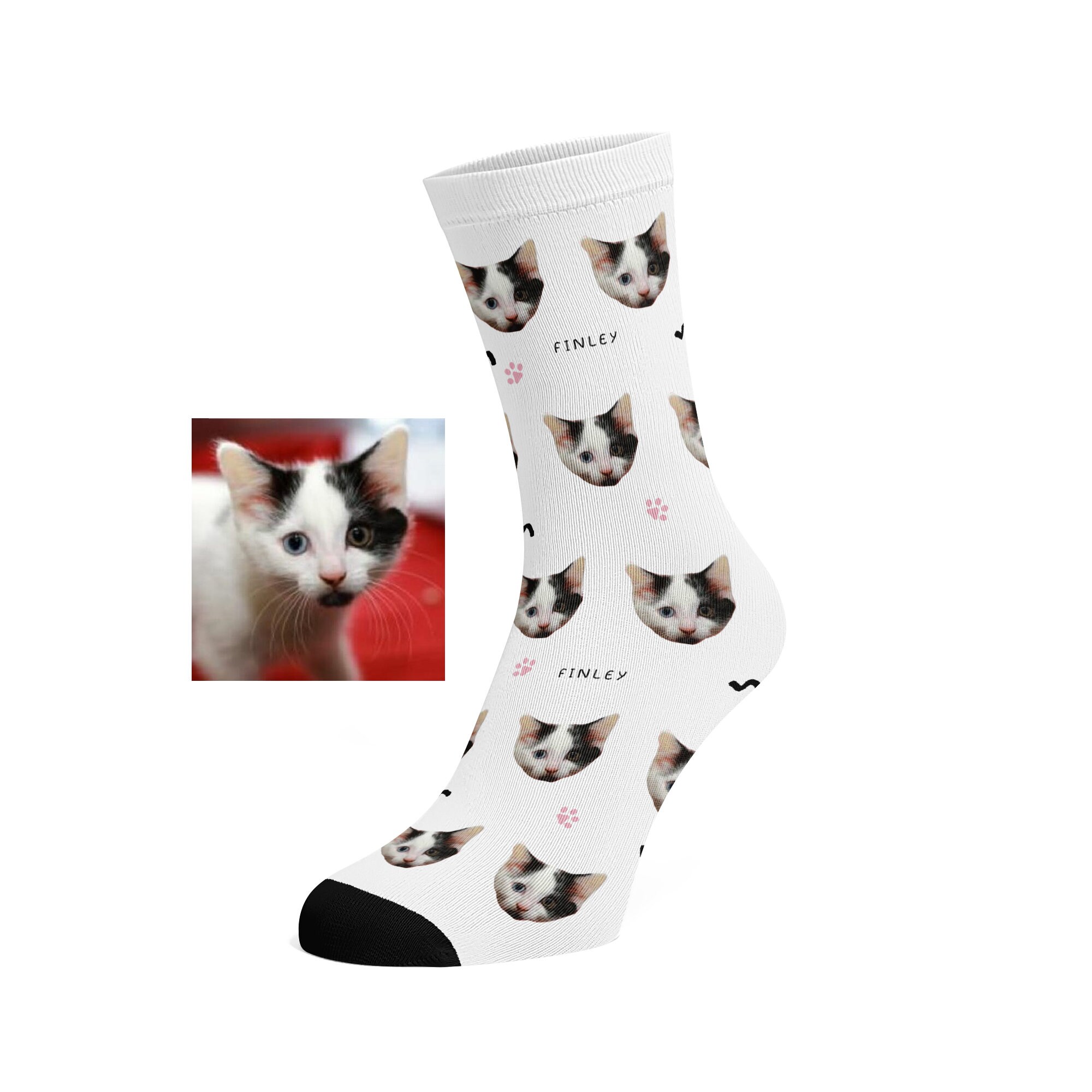 Custom Pet Socks (with Name) - Custom Photo Socks, Custom Socks ...