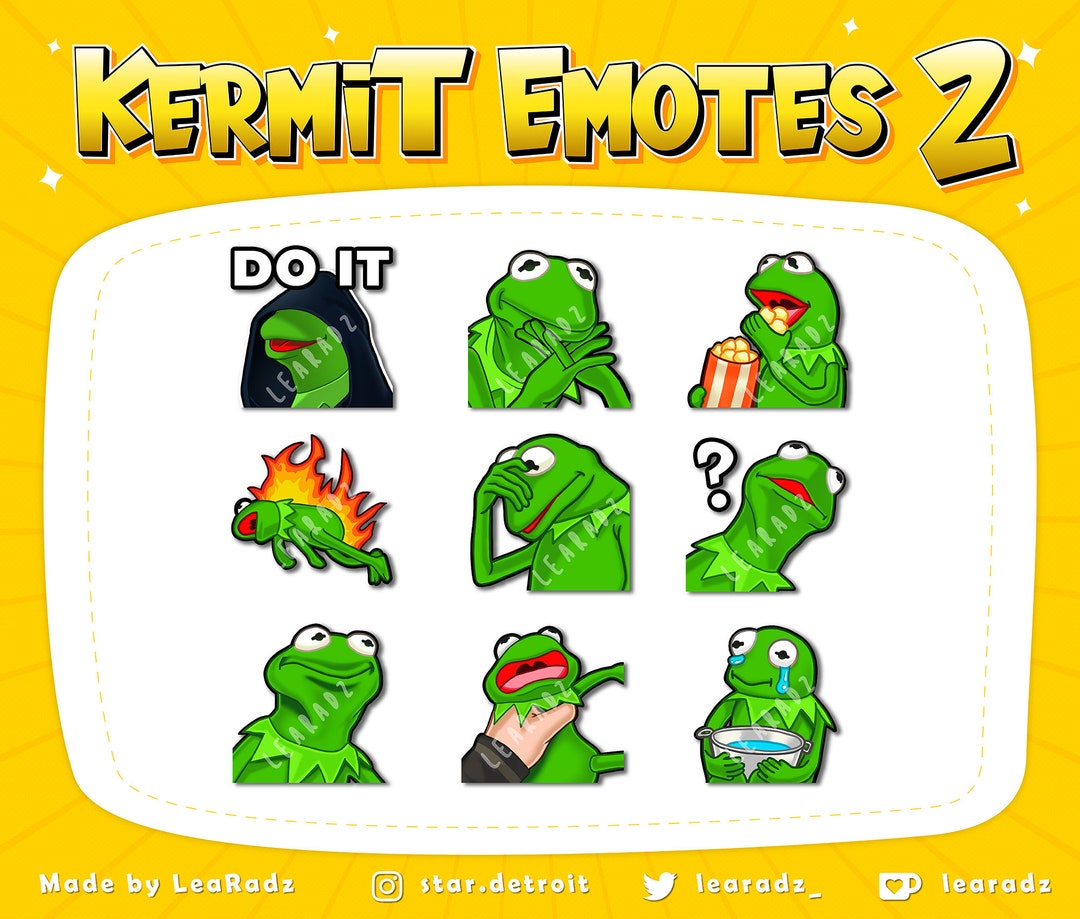Emotes Twitch and Discord // Kermit Frog Meme 2 - Etsy