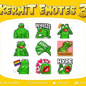 Emotes Twitch and Discord // Kermit Frog Meme 3 - Etsy