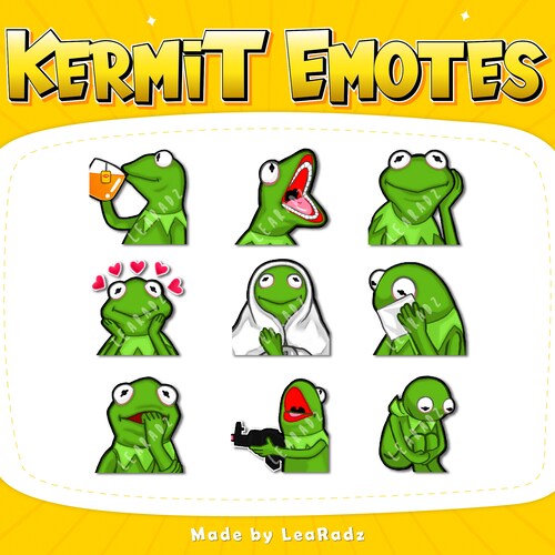 Kermit the Frog Cute and Meme Static and Animated Emotes set - Etsy