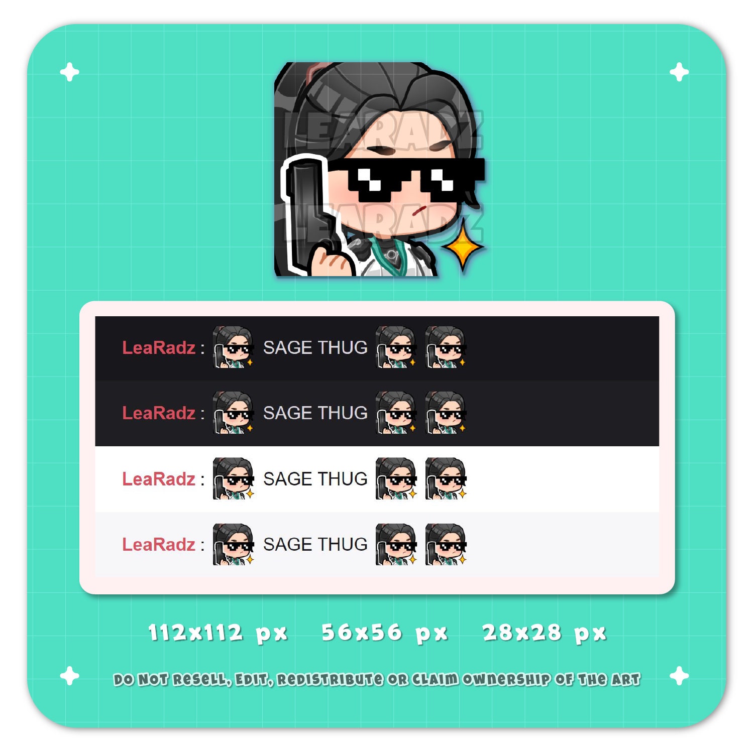 Sage Valorant Agent Emotes X9 Premade Emotes Twitch/discord/youtube ...