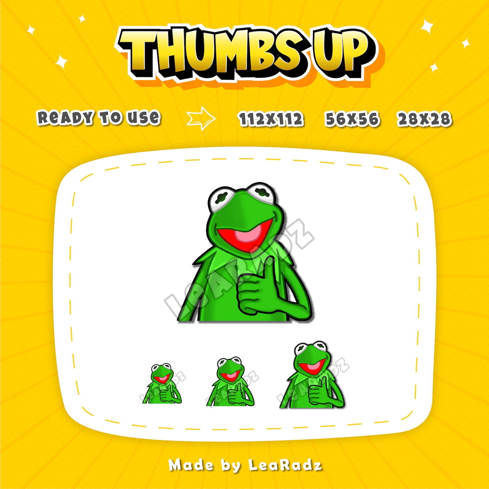 Emotes Twitch and Discord // Kermit Frog Meme 3 - Etsy
