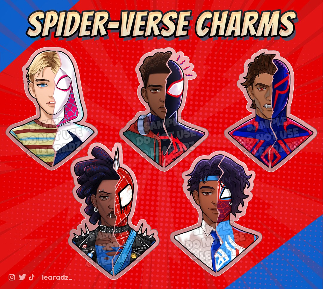 Across the Spider Verse ATSV Acrylic Keychain Charms | Miles, Gwen ...