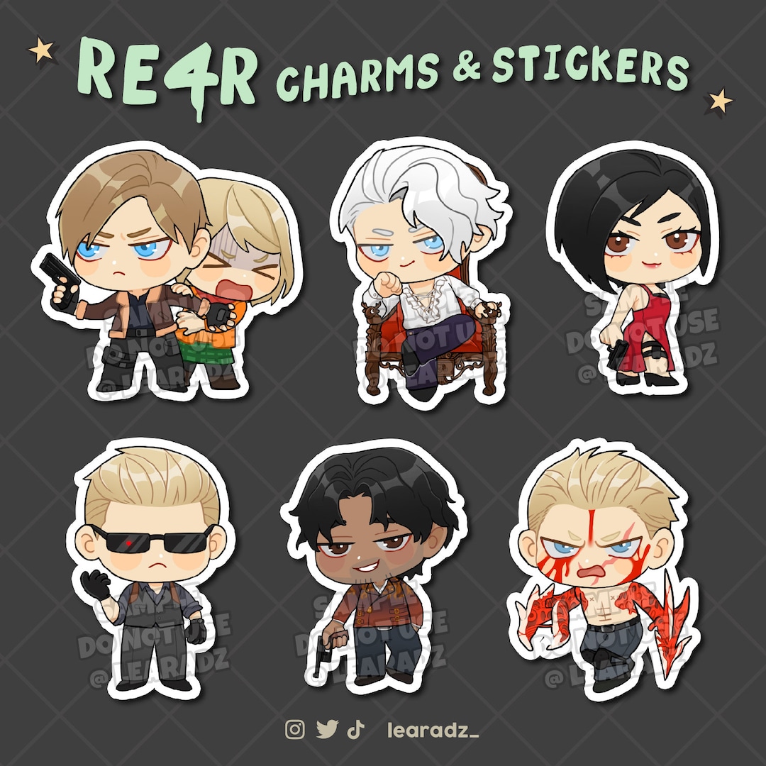 Resident Evil 4 Remake Acrylic Keychains Charms & Stickers | Leon ...